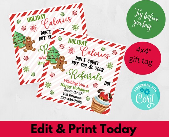 Realtor Christmas Gift Tag, Gingerbread Cookie Tag Real Estate cookies ...