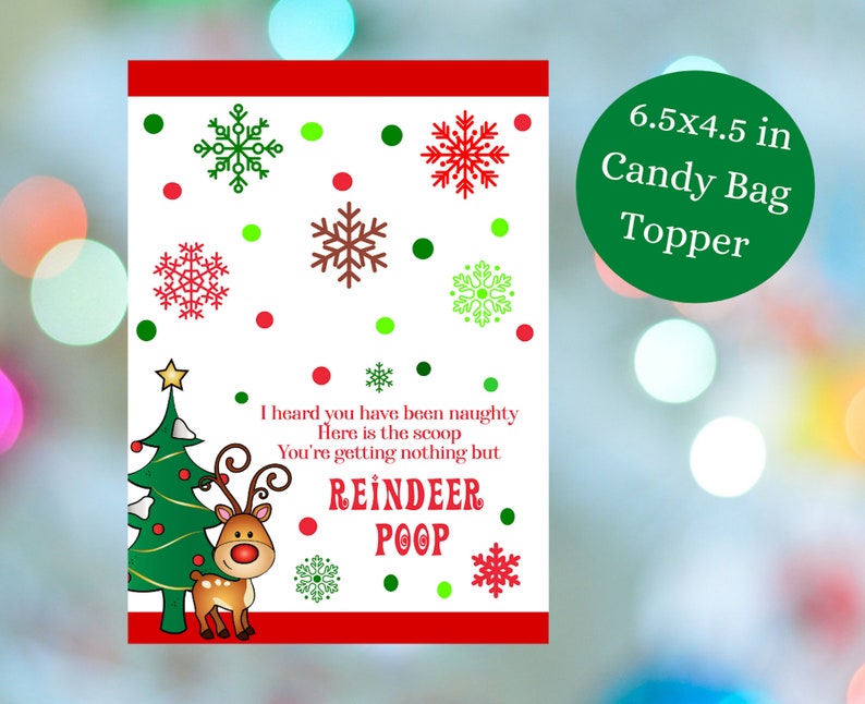 Reindeer Poop Treat Bags Treat Candy Topper Christmas Gift - Etsy
