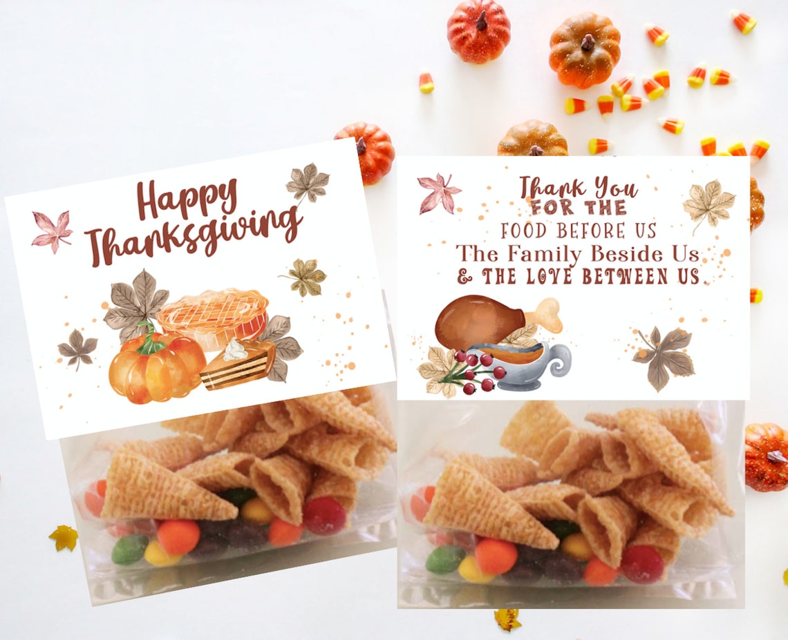 Thanksgiving Treat Bags Treat Topper Turkey Gift Tags - Etsy