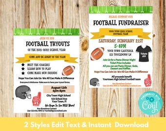 EDITABLE Football Fundraiser Flyer Printable PTA PTO Flyer - Etsy