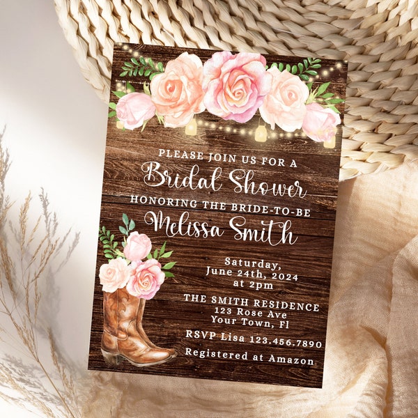Rustic Bridal Shower Invitation - Etsy