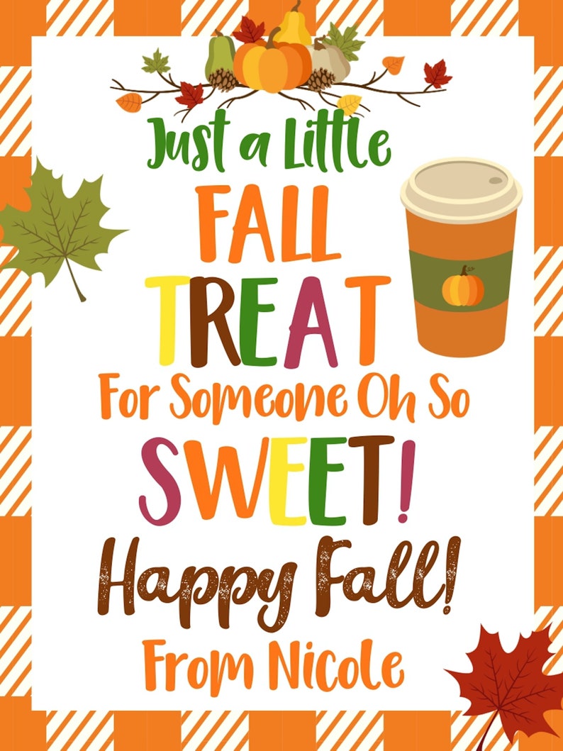 EDITABLE Fall Gift Tag Staff Appreciation Gift Teacher - Etsy