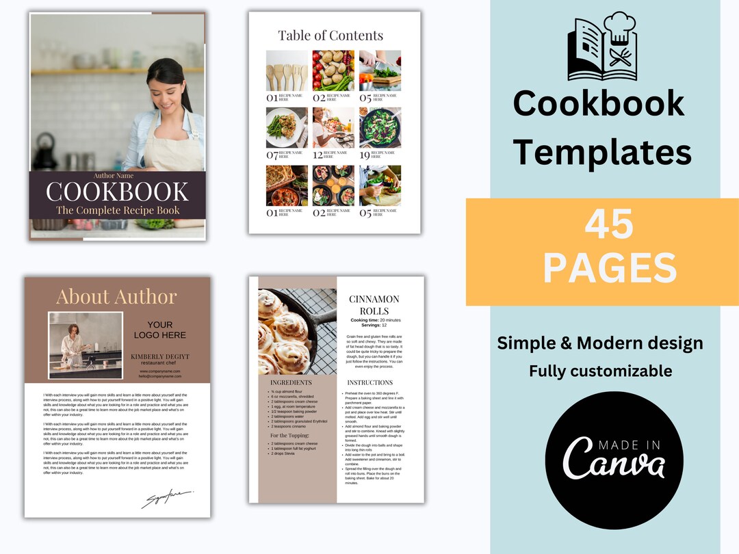Cookbook Template Ebook Template Canva Template Book Template Canva ...