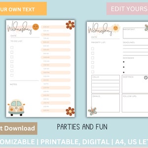 Groovy Editable Weekly Planner Checklist Printable Weekly to Do List ...