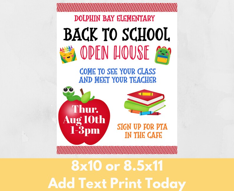 Back to School Open House Flyer School Flyer Editable Flyer - Etsy