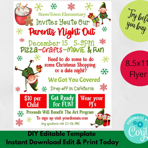 Parent Night Out Flyer - Etsy