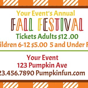 EDITABLE Fall Festival Event Ticket Harvest Event Thanksgiving ...