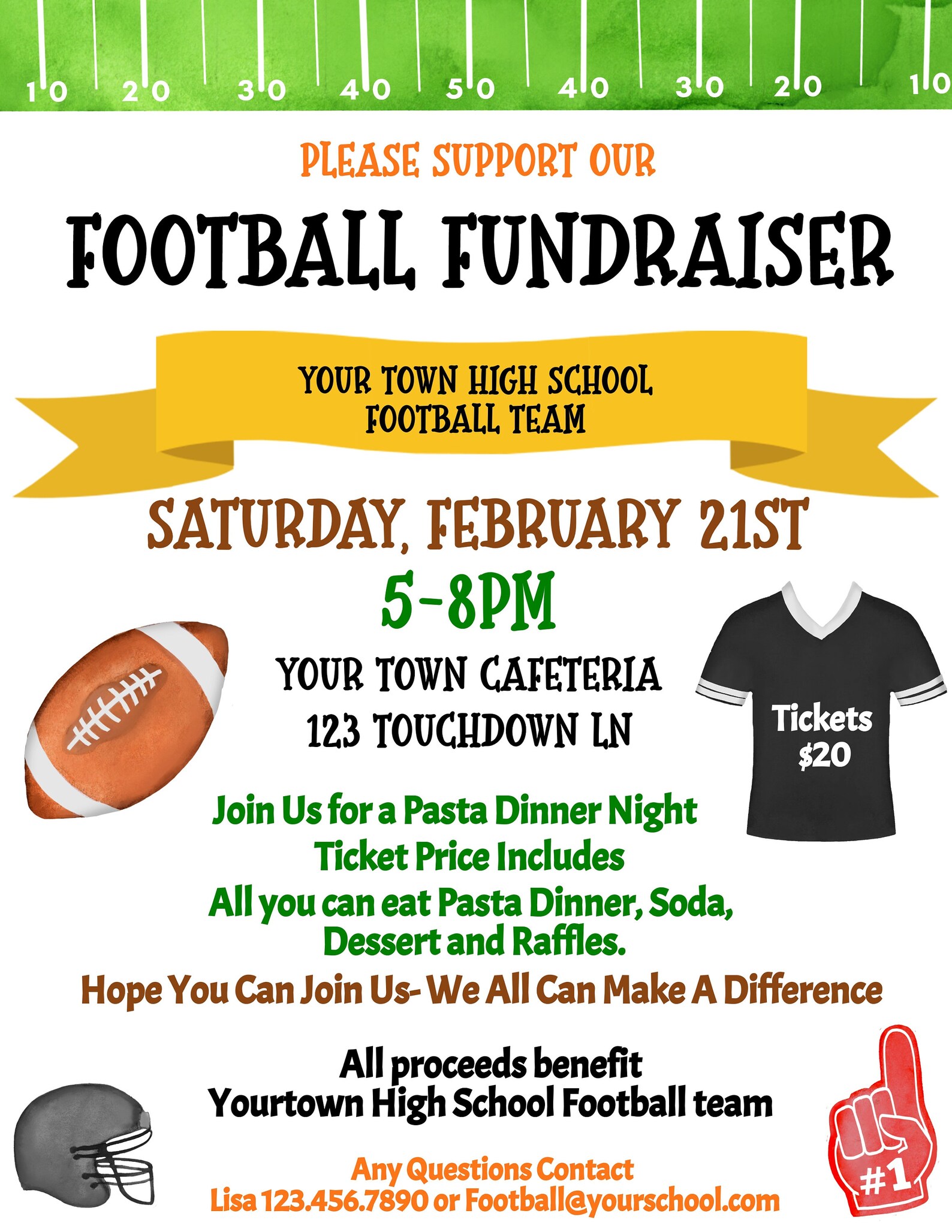 EDITABLE Football Fundraiser Flyer Printable PTA PTO Flyer - Etsy