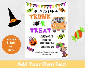 Trunk or Treat Editable Poster - Etsy