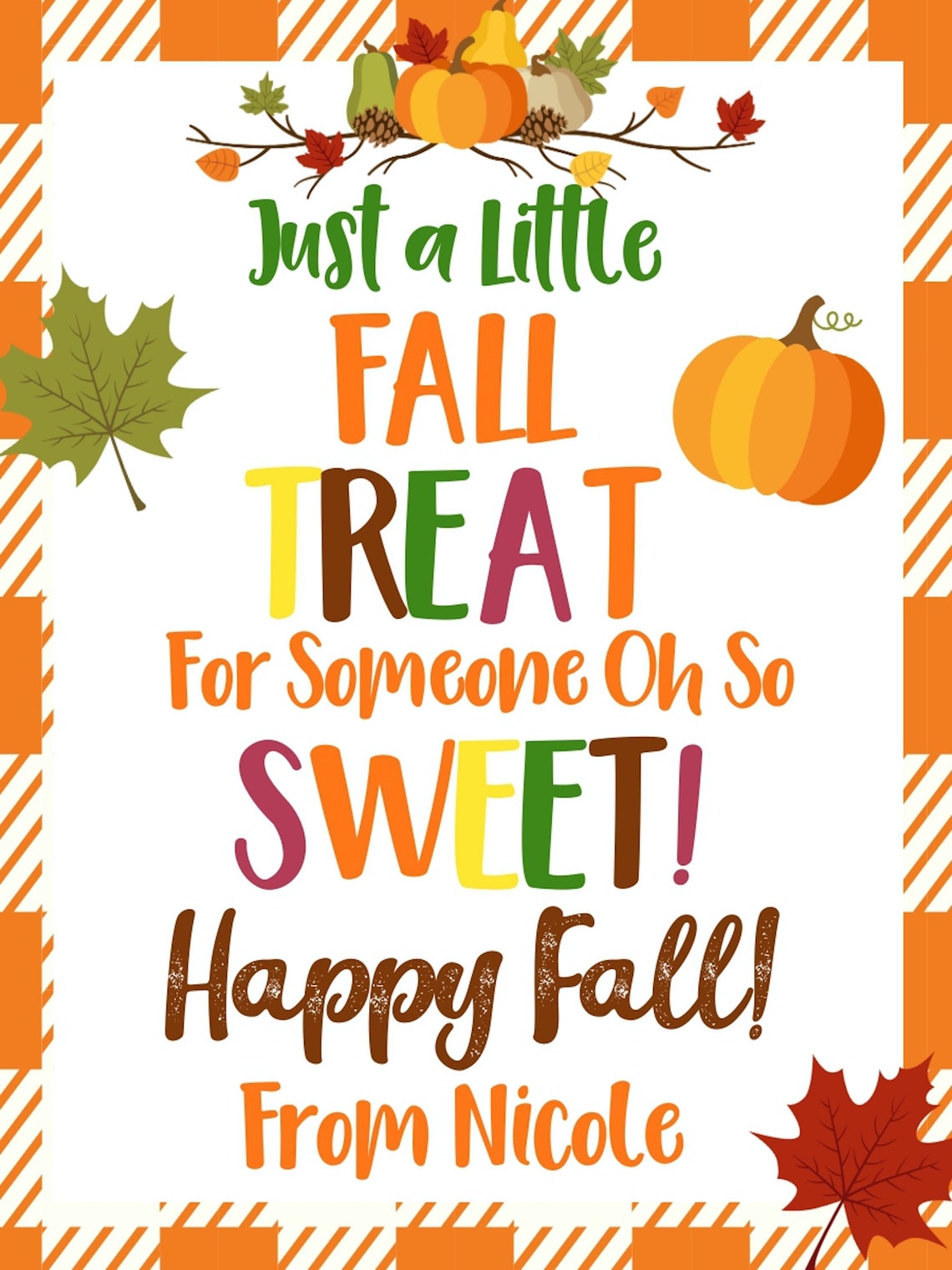 EDITABLE Fall Gift Tag Staff Appreciation Gift Teacher - Etsy