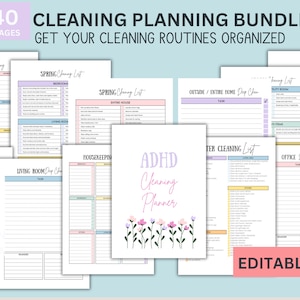 ADHD Planner Printable Cleaning Planner Editable ADHD Cleaning Planner ...