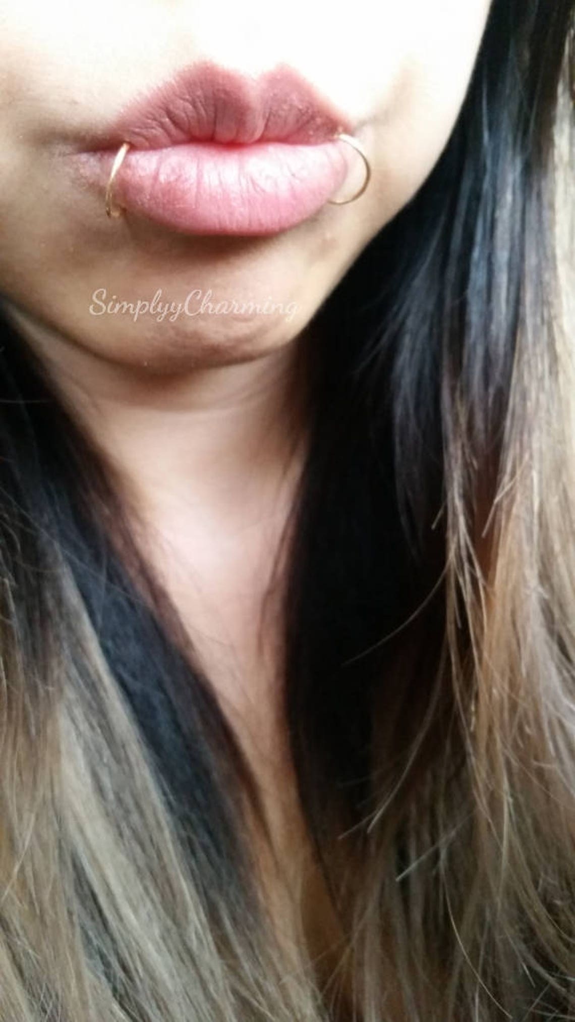 Fake Lip Ring Snake Bit Hoops for Fake Lip Piercing 2 Clip on Hoops ...