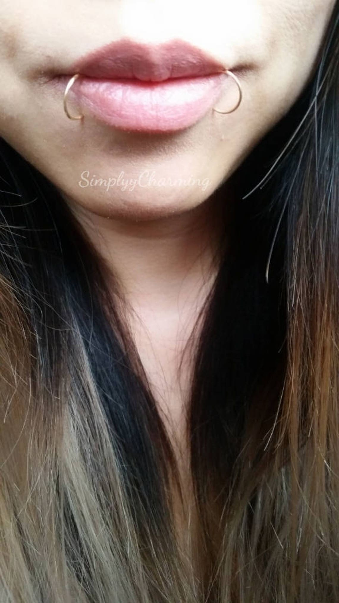 Fake Lip Ring Snake Bit Hoops for Fake Lip Piercing 2 Clip on Hoops ...