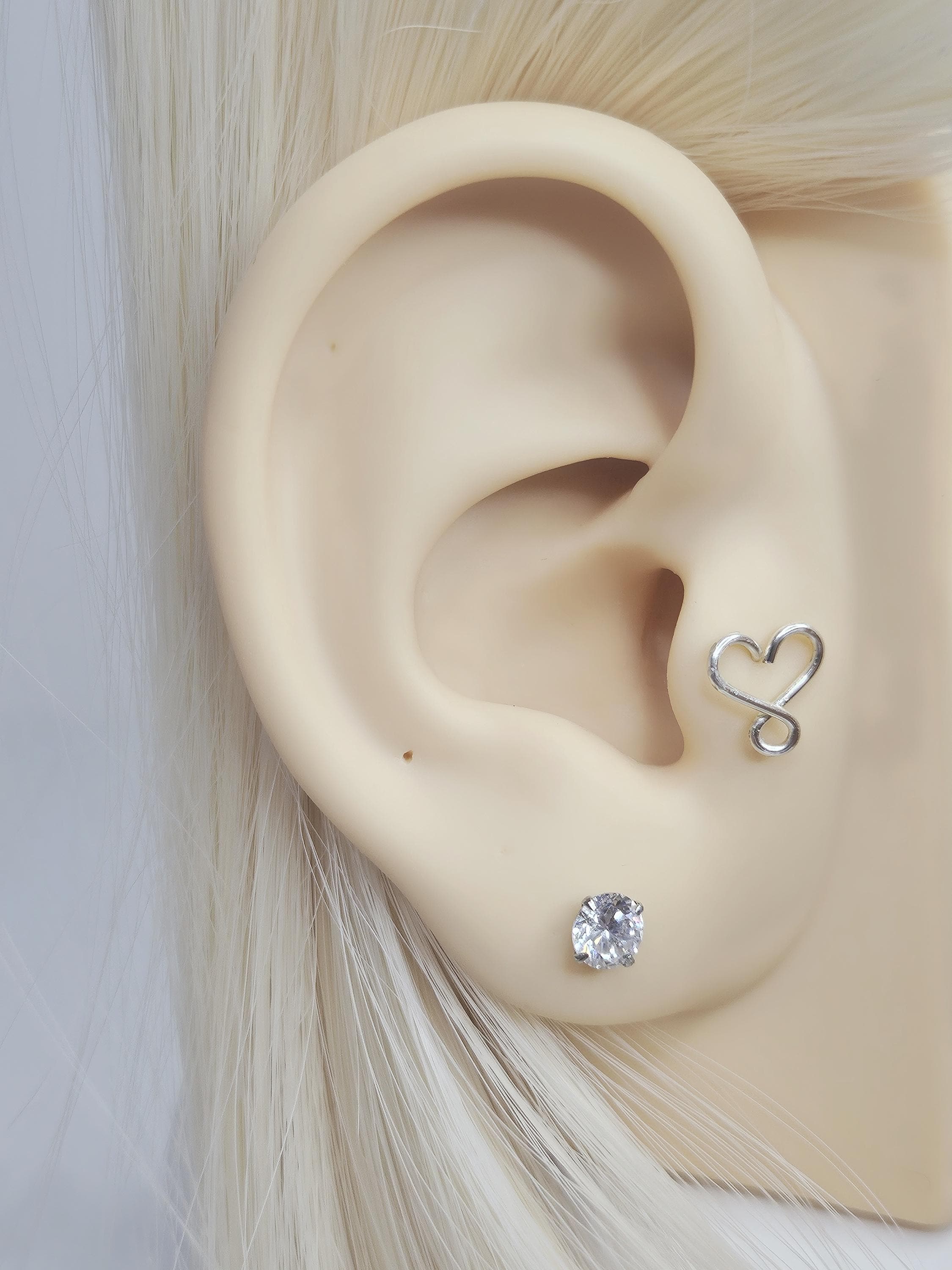 Heart Infinity Tragus Stud Earring, Heart Infinity Earring for Tragus ...