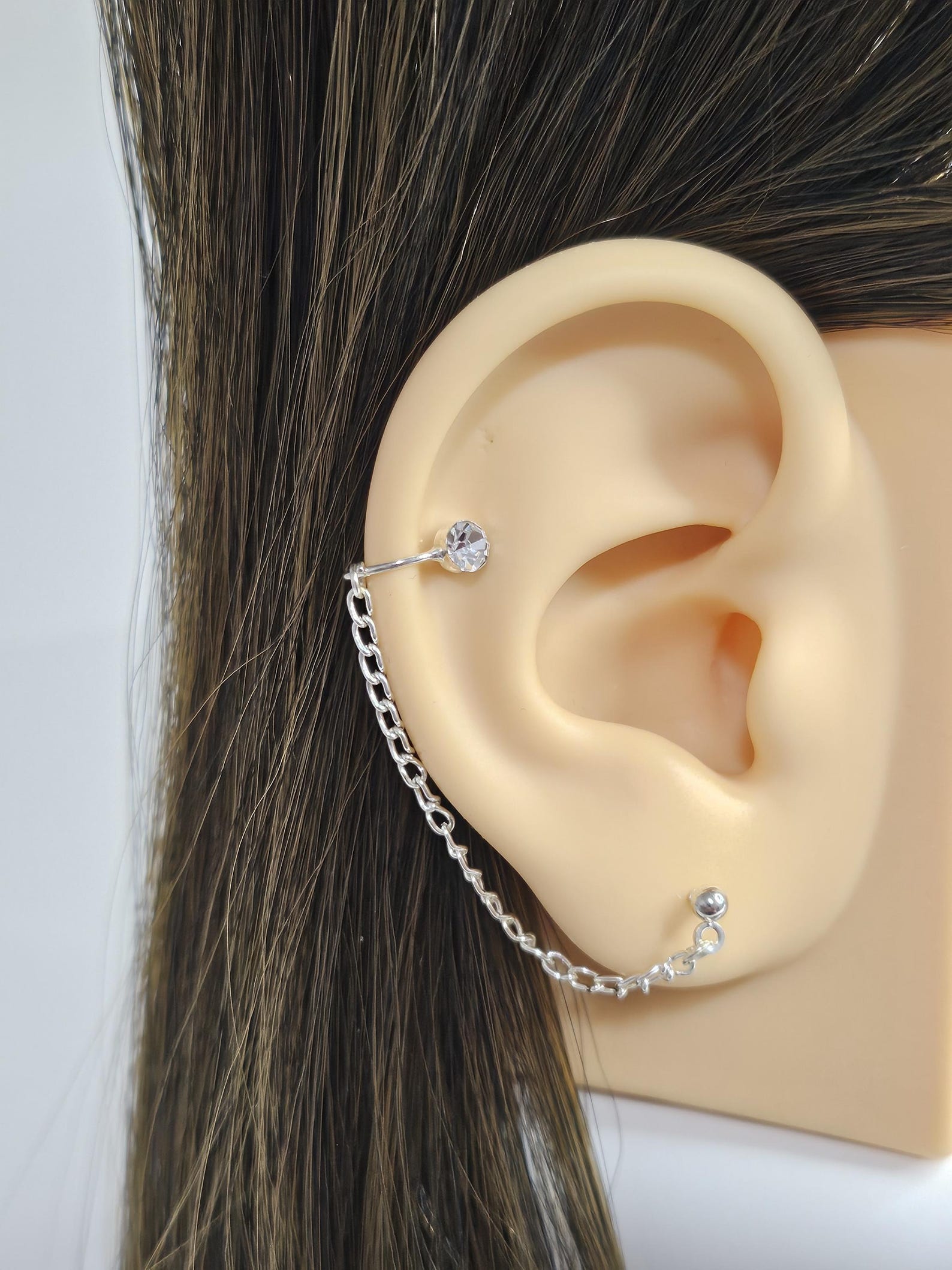 Rhinestone Ear Cuff for Helix Cartilage Piercing, No Piercing Ear Cuff ...