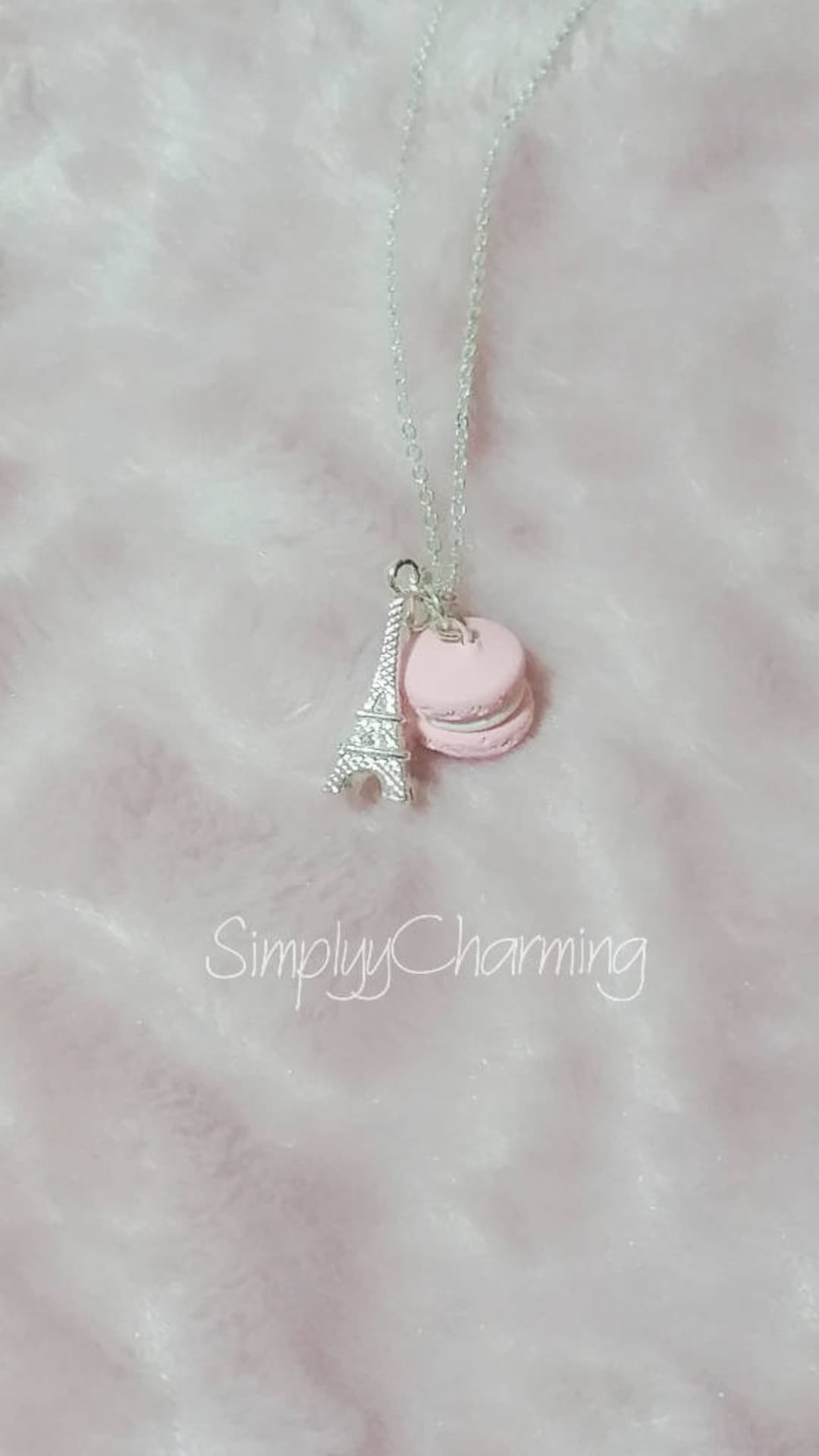 Eiffel Tower Macaron Necklace Tiny Handmade Macaroon Clay Charm - Etsy