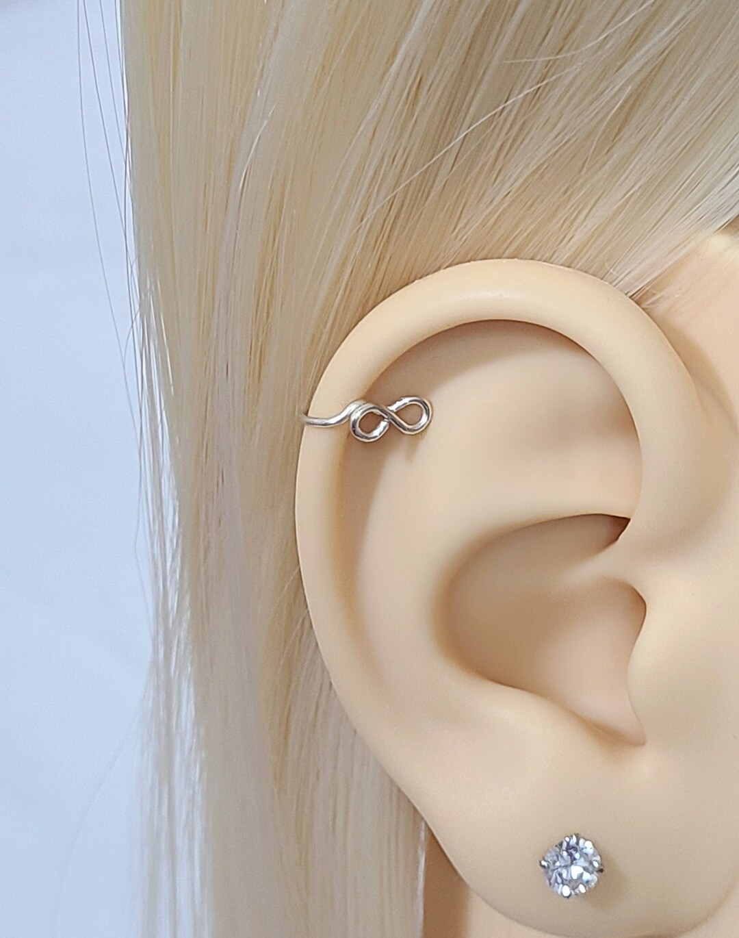 Fake Infinity Ear Cuff Cartilage Helix Earring Dainty Faux Clip on No ...