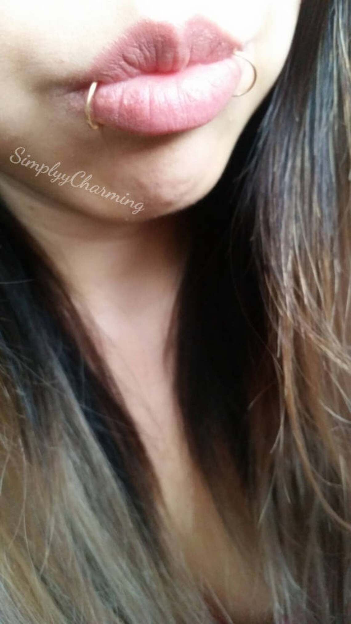 Fake Lip Ring Snake Bit Hoops for Fake Lip Piercing 2 Clip on Hoops ...