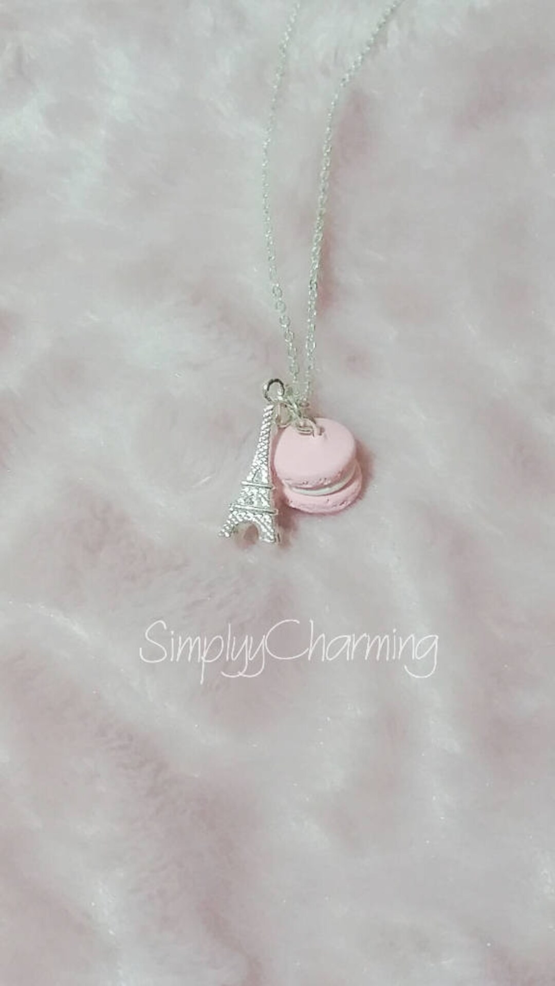 Eiffel Tower Macaron Necklace - Tiny Handmade Macaroon Clay Charm - Etsy