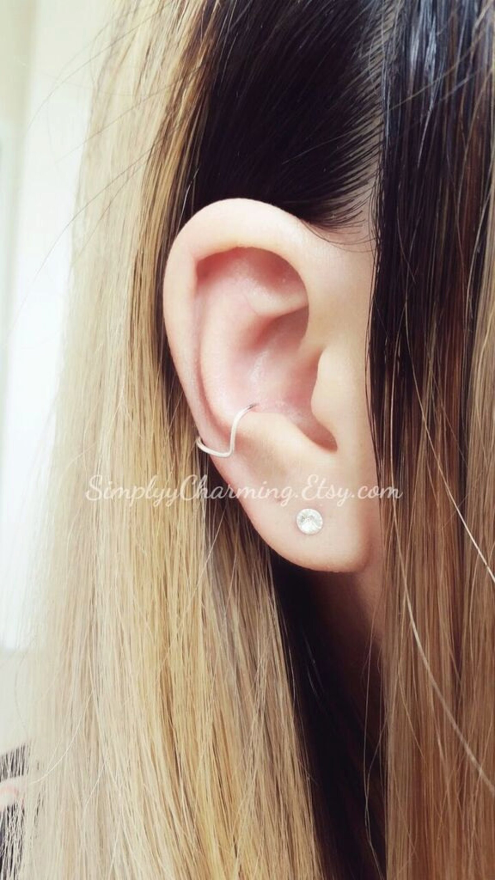 Fake Ear Cuff Conch Fake Clip on Earring for Conch Cartilage Helix Cuff ...