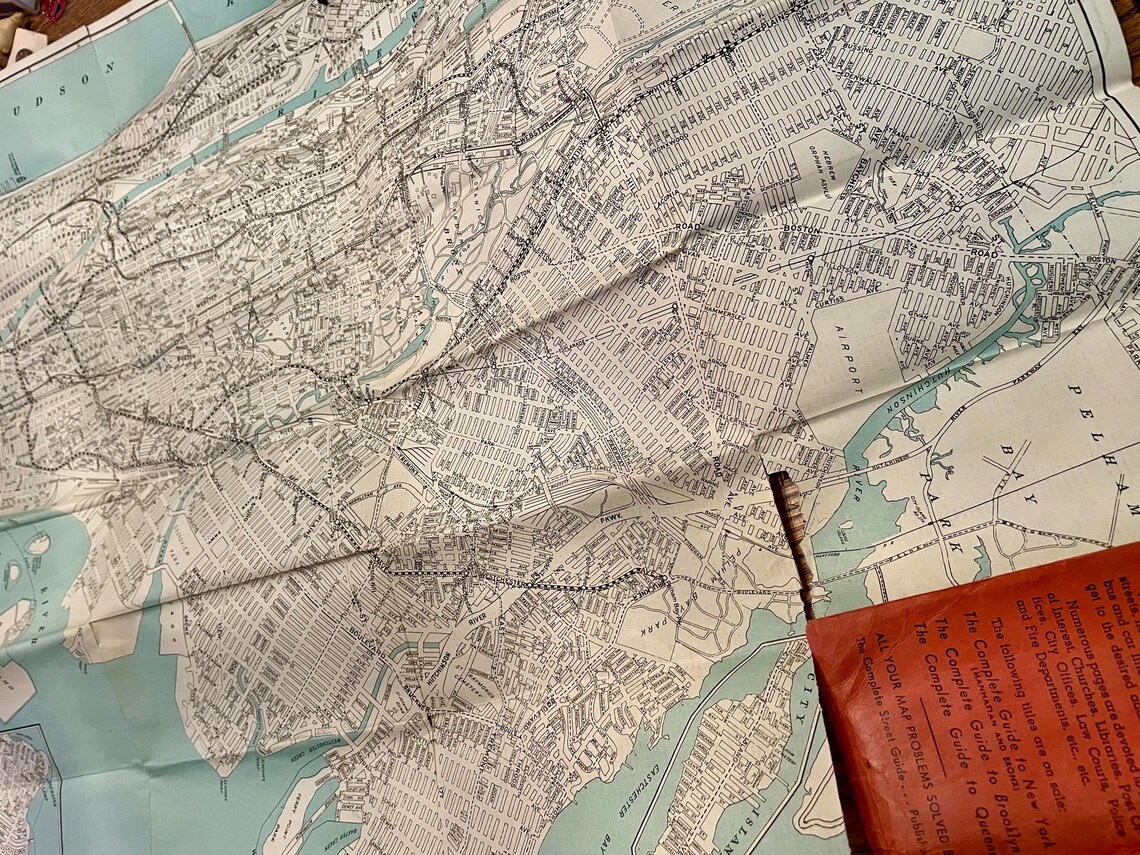 New York Street Guide W/ Map Manhattan & Bronx 1947 - Etsy