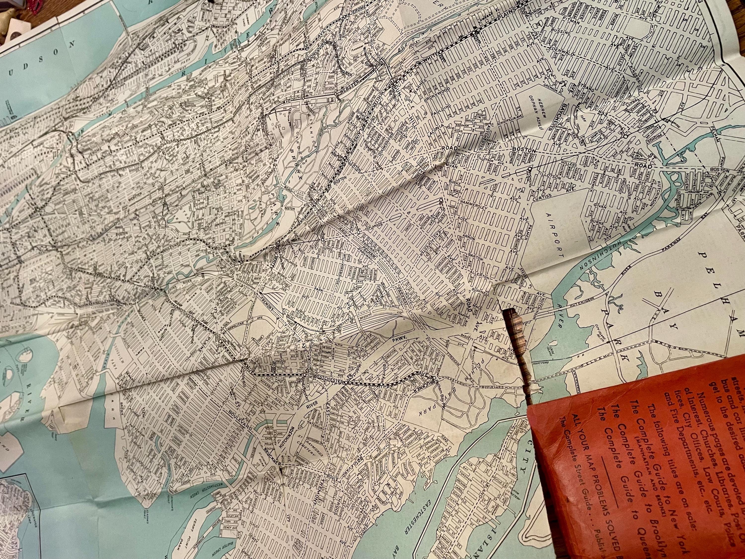 New York Street Guide W/ Map Manhattan & Bronx 1947 - Etsy