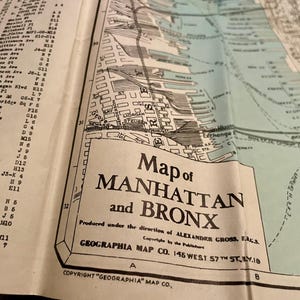 New York Street Guide W/ Map Manhattan & Bronx 1947 - Etsy