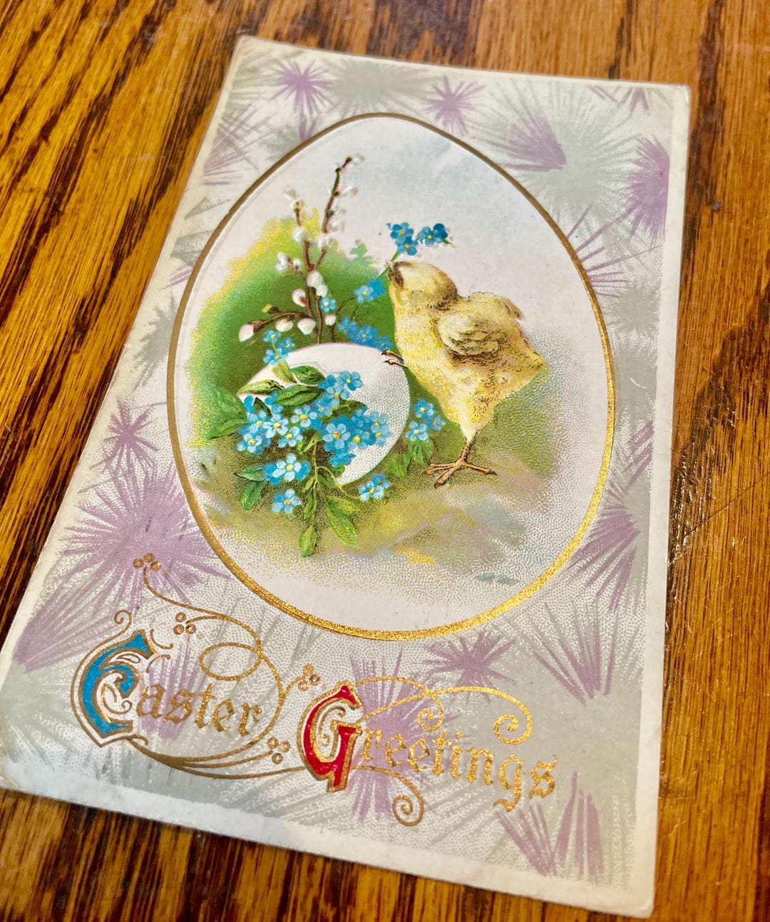 Antique “ Easter Greetings “ Post Card German - Etsy