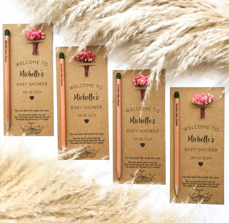 Personalized Baptism Seed Pencil Favors, Plantable Baptism Pencil Gifts ...
