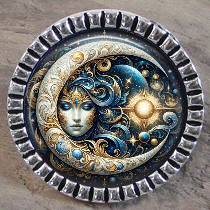 Silver Moon Brooch - Etsy