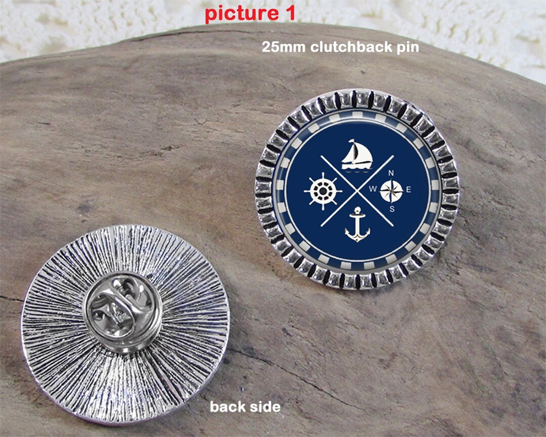 Anchor Nautical 1 Pin Brooch With Tie Tack Back Nautical Brooch Pin ...