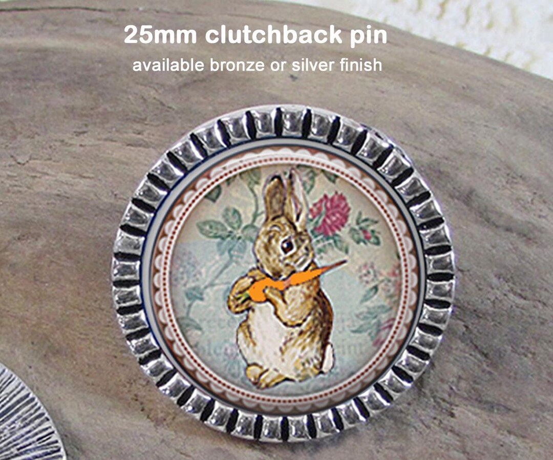 Beatrix Potter Bunny 1 Lapel Pin With Tie Tack Back - Choice of Style ...