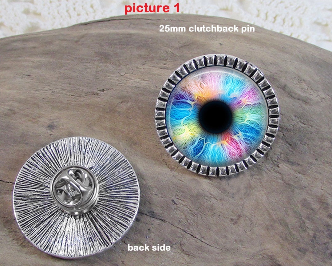 Multi Color Eyeball Lapel Pin With Tie Tack Back - Choice of Style 25 ...