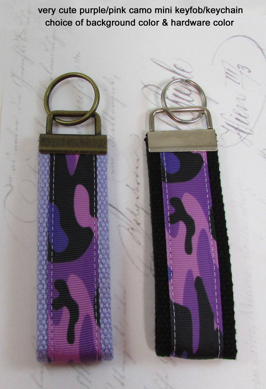 Purple Camo Mini Keyfob Key Chain Cute Design Key Holder Keychain ...