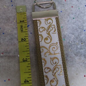 Holiday Gold White and Aqua Mini Keyfob Key Chain - Cute Design Key ...