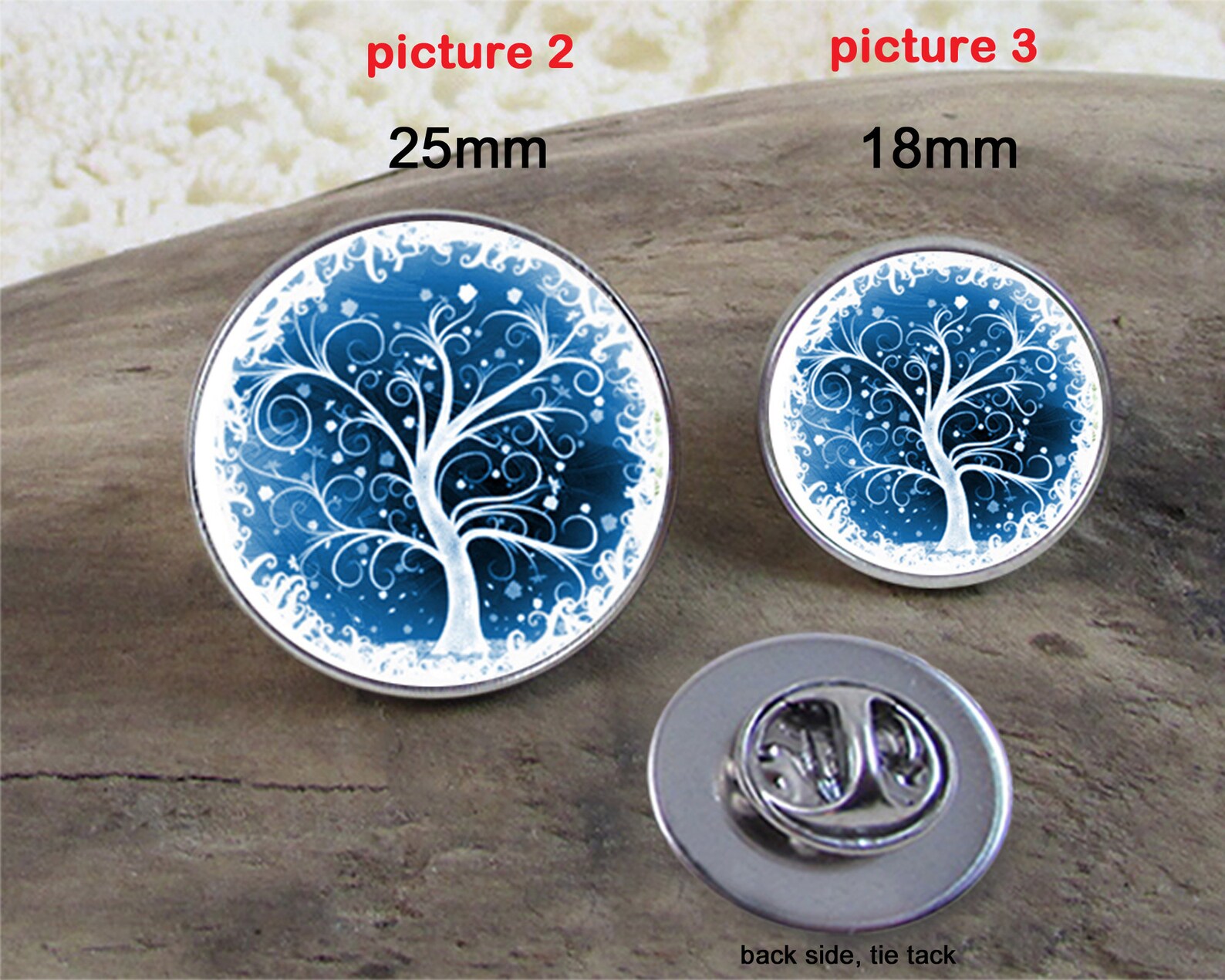 Tree of Life 2 Pin Brooch With Tie Tack Back Tree of Life | Etsy