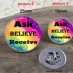 Ask Believe Receive Faith Lapel Pin Brooch With Tie Tack Back Choice of ...