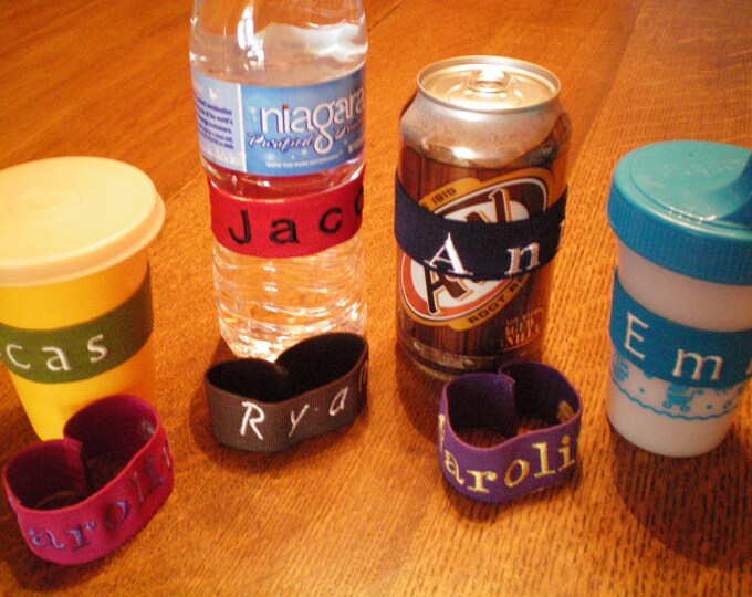 Personalized Bottle Bands - Drink Buddies to Identify Your Bottle/drink ...