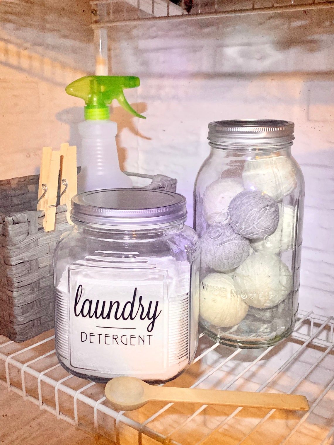Dryer Ball Storage Jar Laundry Room Decor Organization and - Etsy