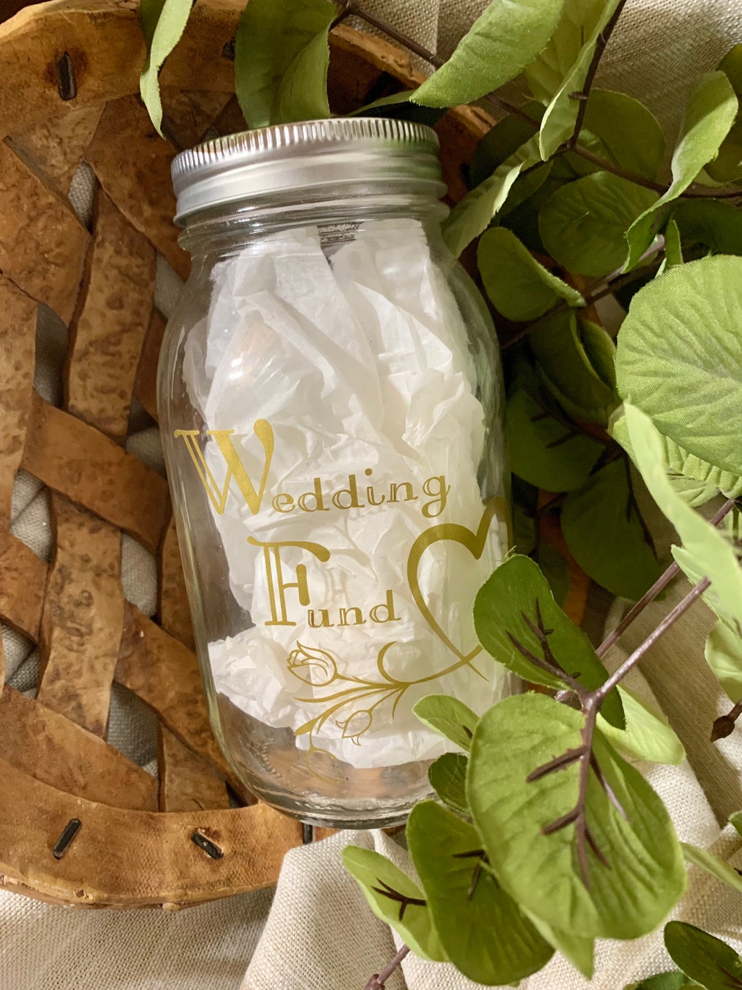 Wedding Fund, Engagement Gift, Wedding Money Jar, Bridal Shower Gift ...