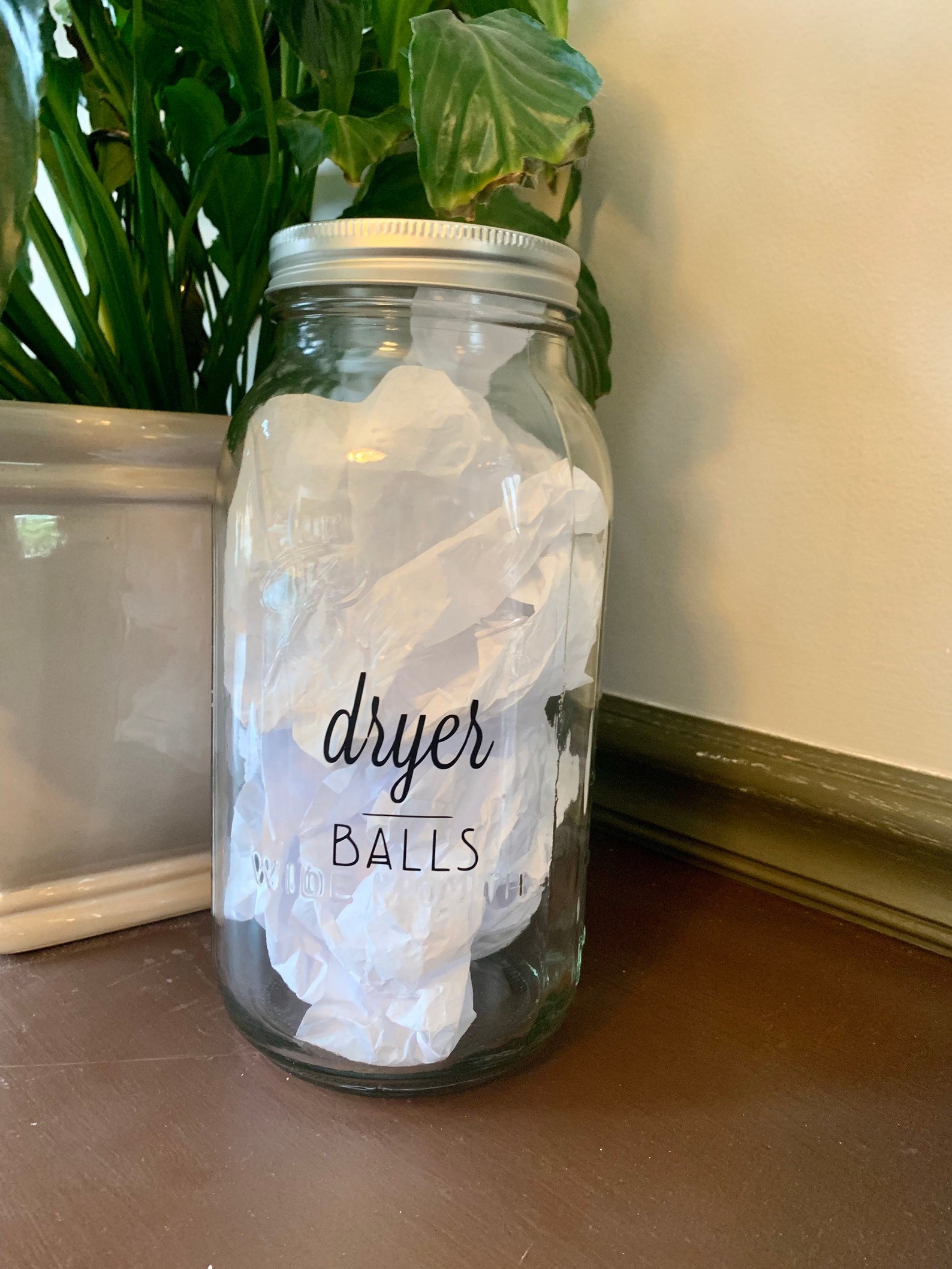 Dryer Ball Storage Jar Laundry Room Decor Organization and - Etsy