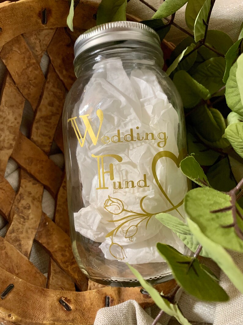 Wedding Fund Engagement Gift Wedding Money Jar Bridal - Etsy