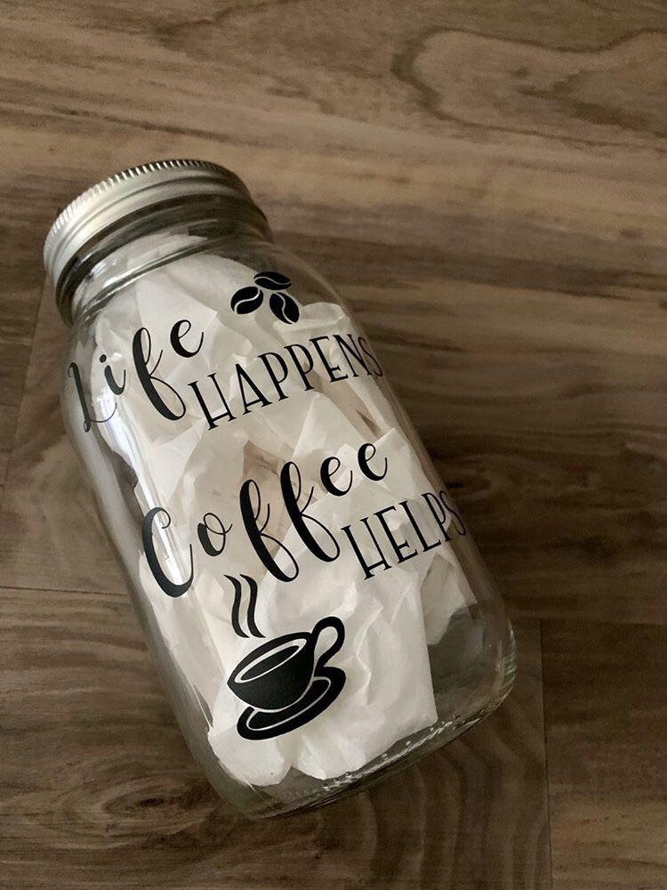Coffee Helps Mason Jar Coin Bank Money Bank Money Jar | Etsy
