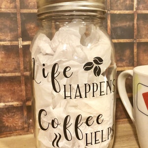 Coffee Helps Mason Jar Coin Bank Money Bank Money Jar - Etsy