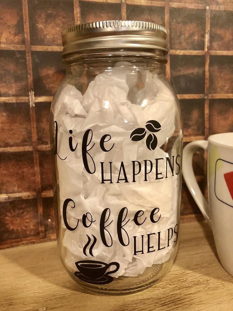 Coffee Helps Mason Jar Coin Bank Money Bank Money Jar | Etsy