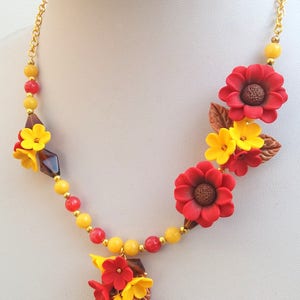 Fall Jewelry Statement Necklace Autumn Jewelry Flower | Etsy