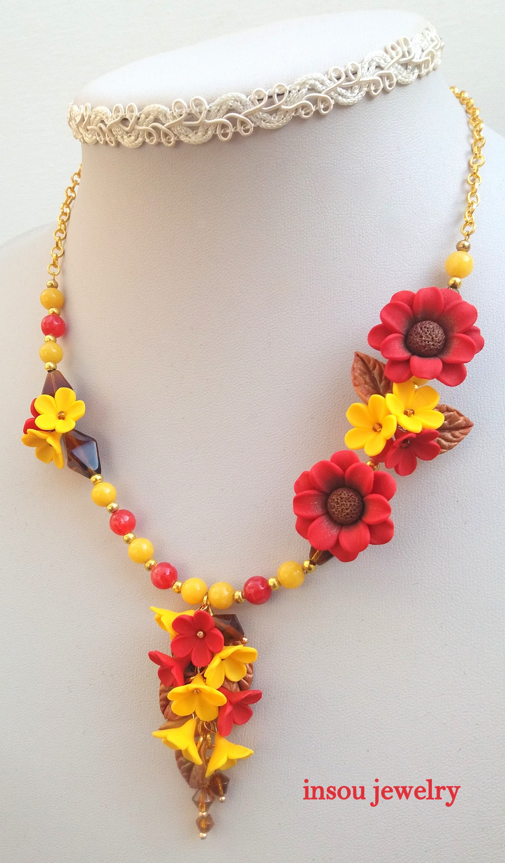 Fall Jewelry Statement Necklace Autumn Jewelry Flower | Etsy