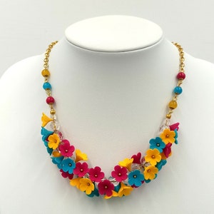 Colourful Necklace Flower Necklace Boho Necklace Statement Necklace ...