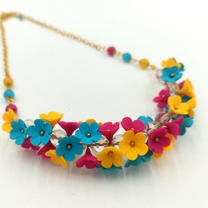 Colourful Necklace Flower Necklace Boho Necklace Statement Necklace ...