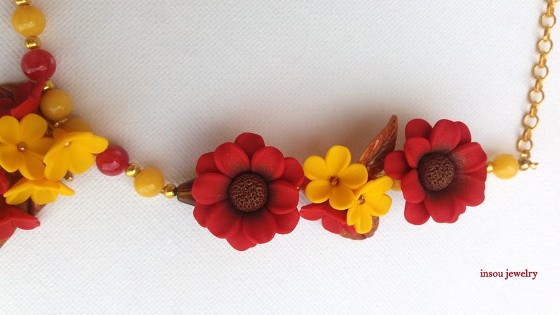 Fall Jewelry Statement Necklace Autumn Jewelry Flower | Etsy